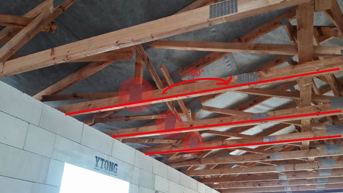 Otočené väzníky, chyba pri montáži | Techwood | Techwood.sk