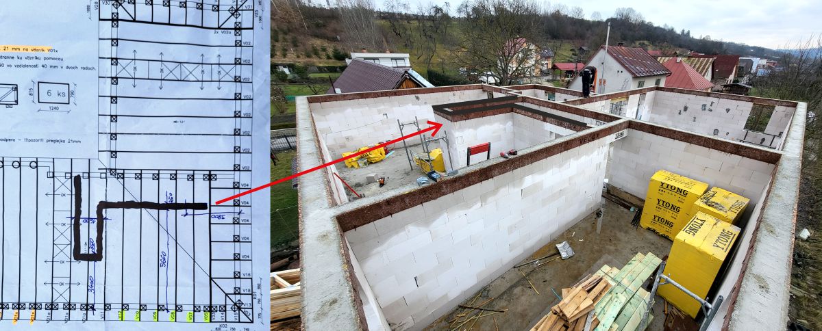 Chýbajúca vnútorná priečka vo výkresoch | Techwood.sk